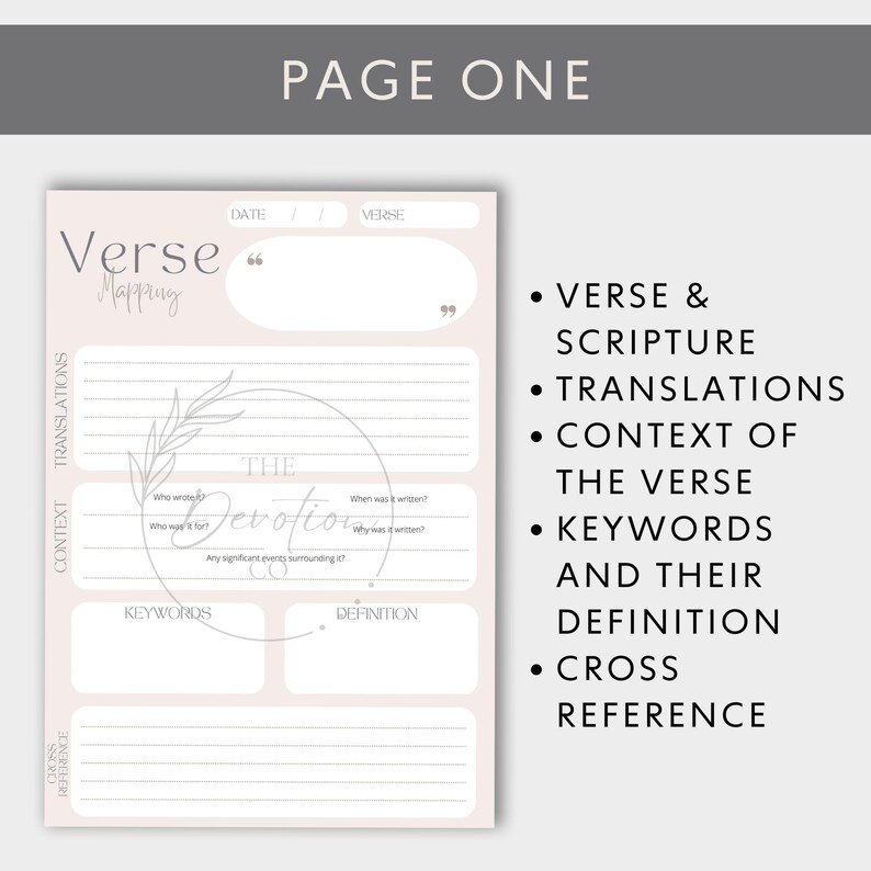 Bible Verse Mapping Printable Verse Mapping Template Bible Note Bible ...