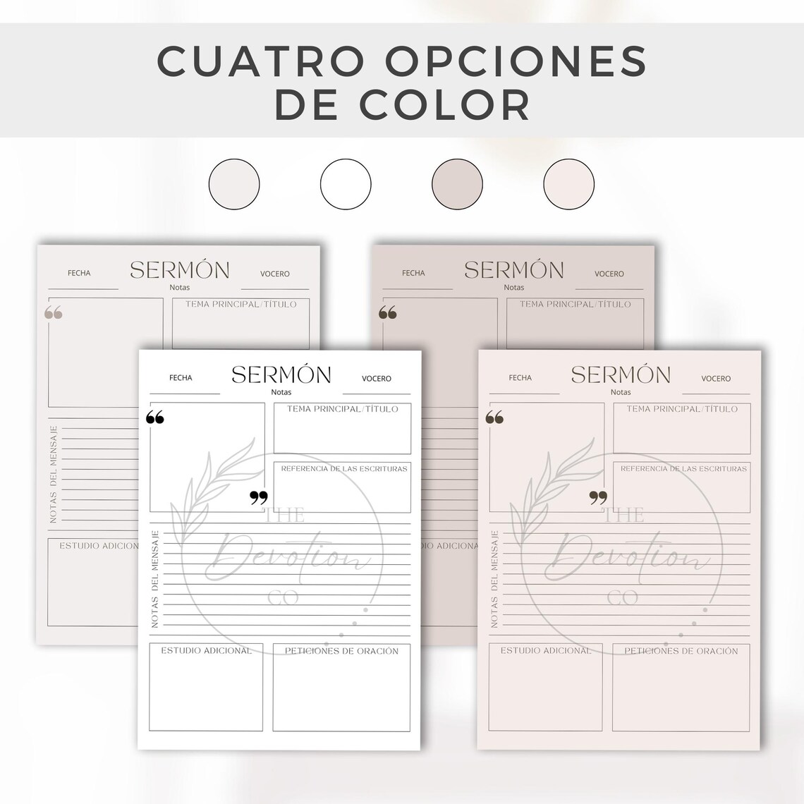 Sermón Notas Printable Spanish Sermon Note Template Church Note Taking ...