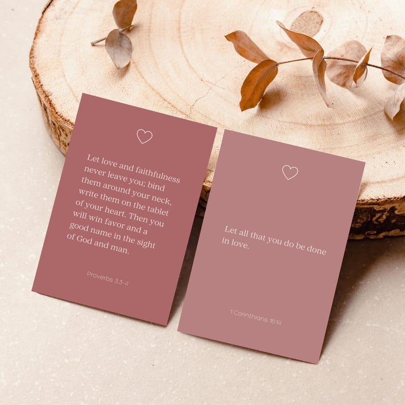 Couples Bible Verse Cards: Christian Love Scripture (digital Download ...