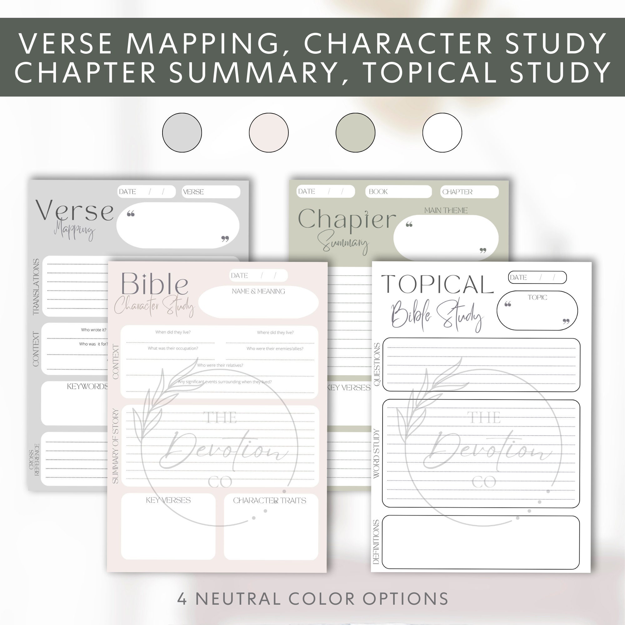 Digital Bible Study Printable Bible Study Guide Bible Template Verse ...