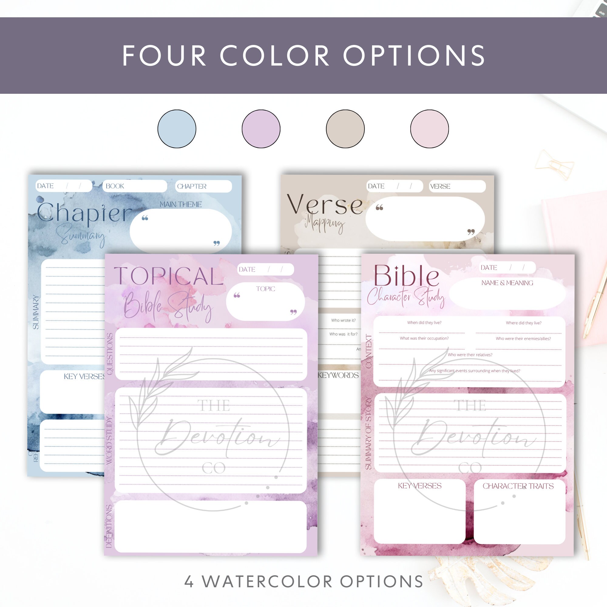 Guided Bible Study Template Printable Bible Study Bundle Sheets Bible ...