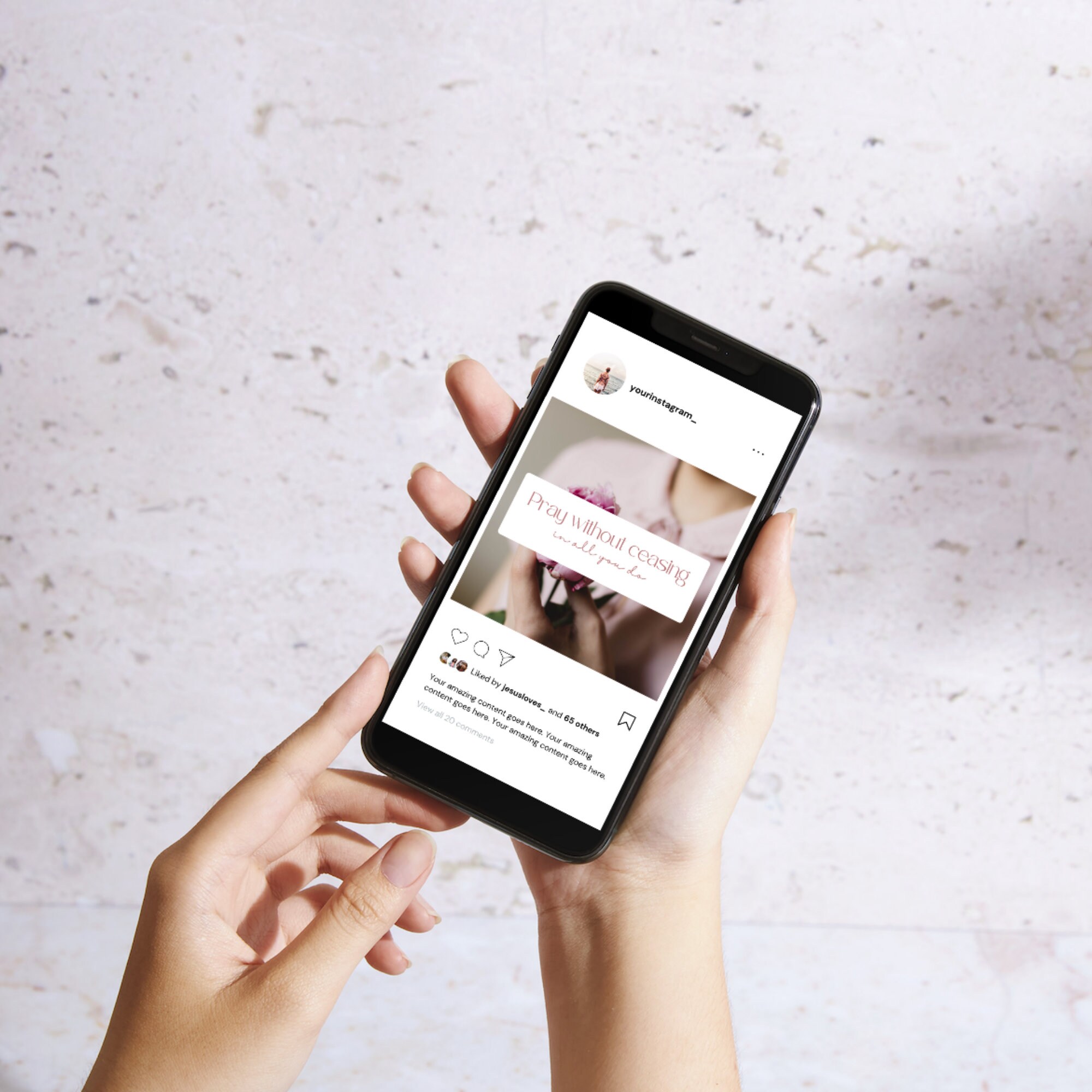 Christian Girl Instagram Template for Church Social Medium Canva ...