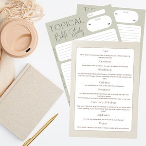 Topical Bible Study Printable Bible Subject Study Digital Template ...