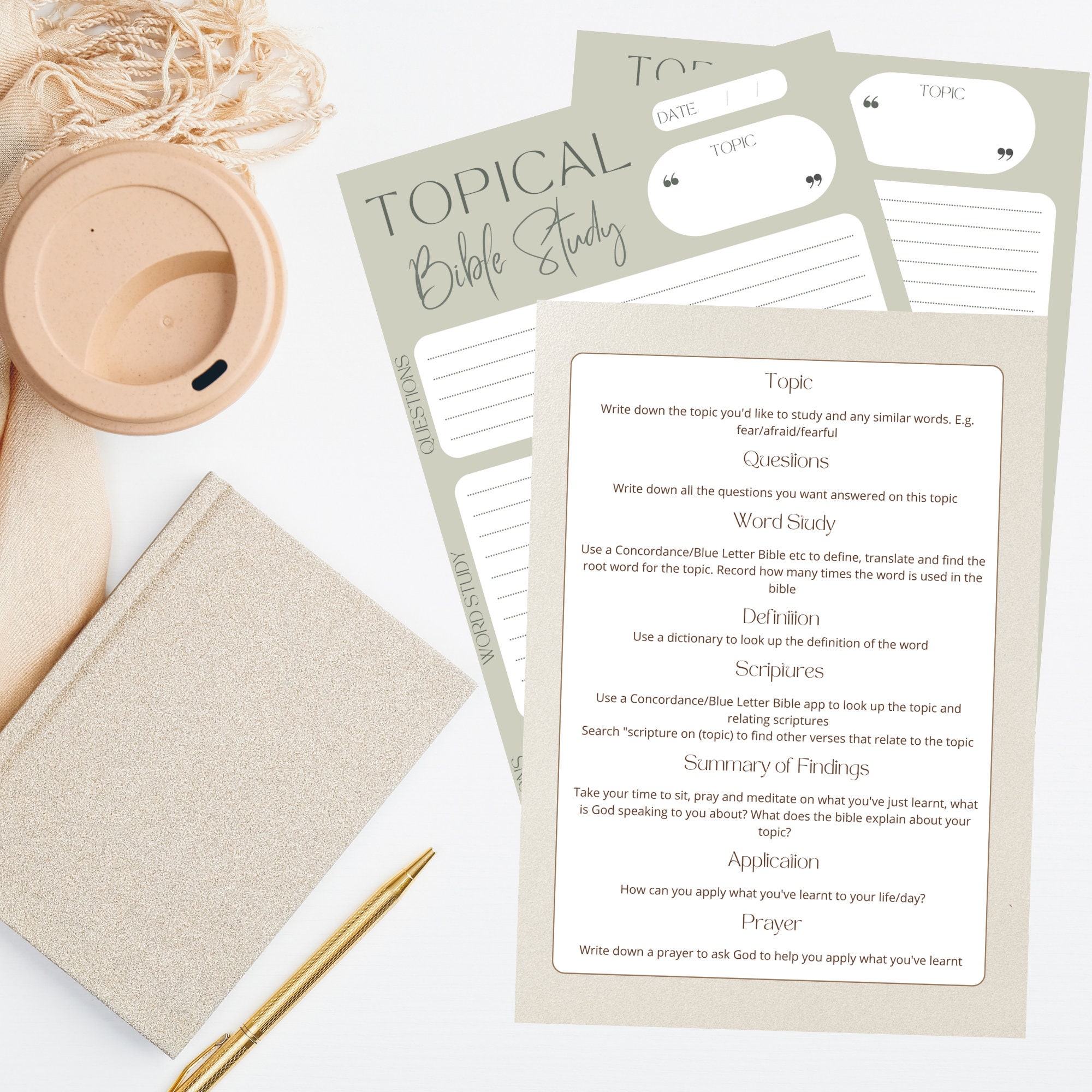 Topical Bible Study Printable Bible Subject Study Digital Template ...