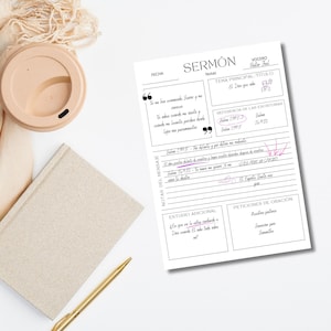 Sermón Notas Printable Spanish Sermon Note Template Church Note Taking ...