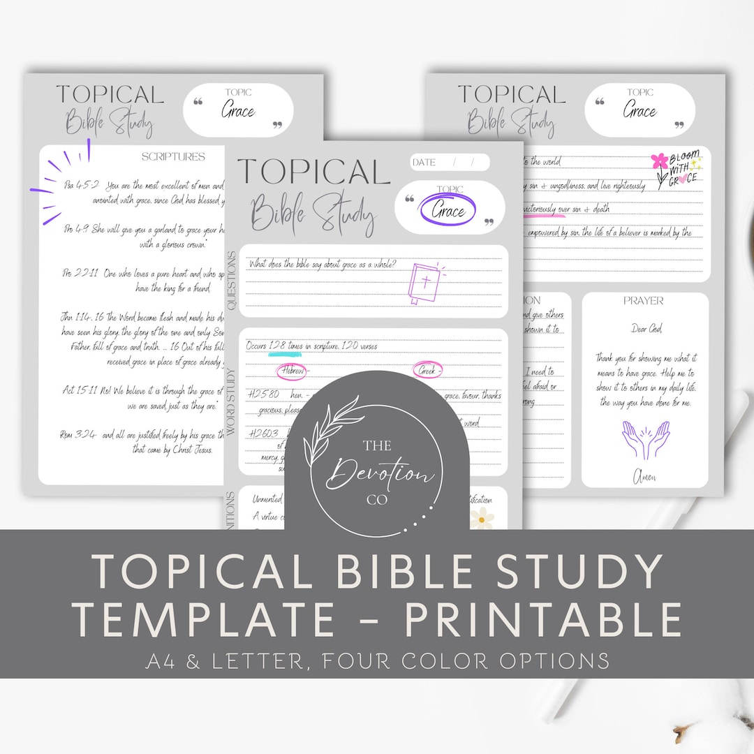 Topical Bible Study Printable Bible Subject Study Digital - Etsy