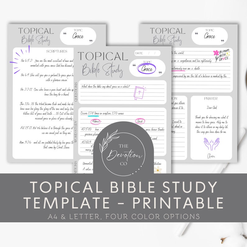 Topical Bible Study Printable Bible Subject Study Digital - Etsy