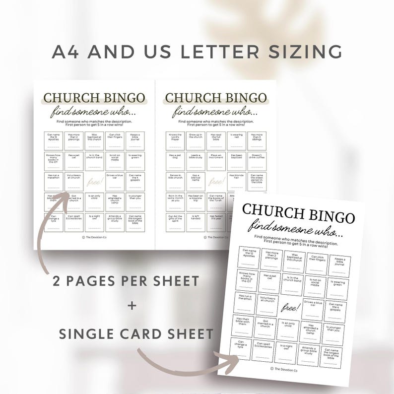 Printable Church Game Bingo Christian Icebreaker Card Find Someone Who ...