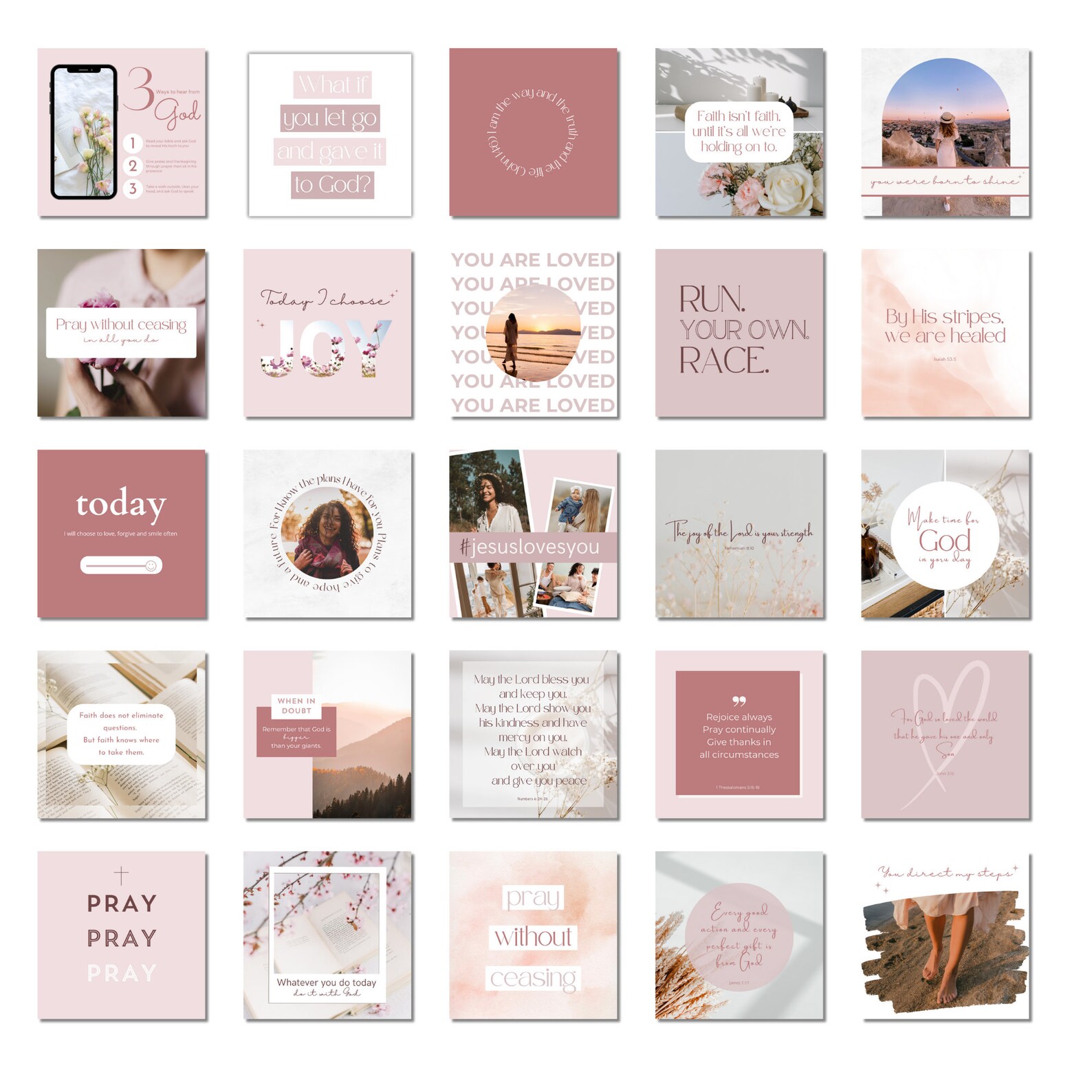 Christian Girl Instagram Template for Church Social Medium Canva ...