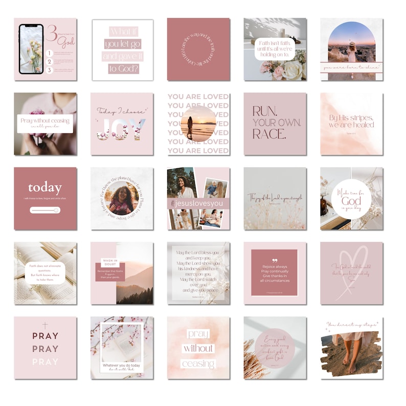 Christian Girl Instagram Template for Church Social Medium Canva ...