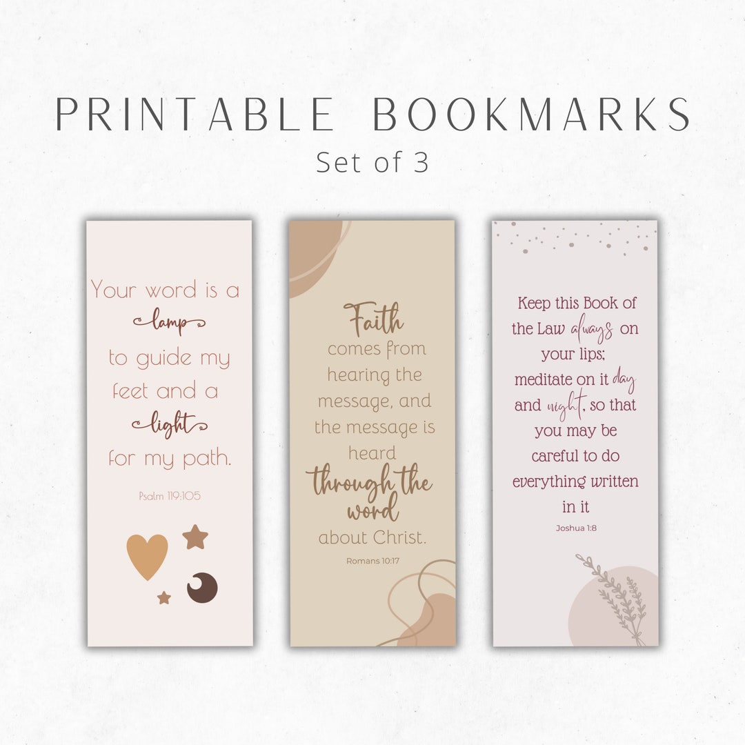 Printable Bible Verse Bookmark Christian Scripture Bookmark Prayer Card ...