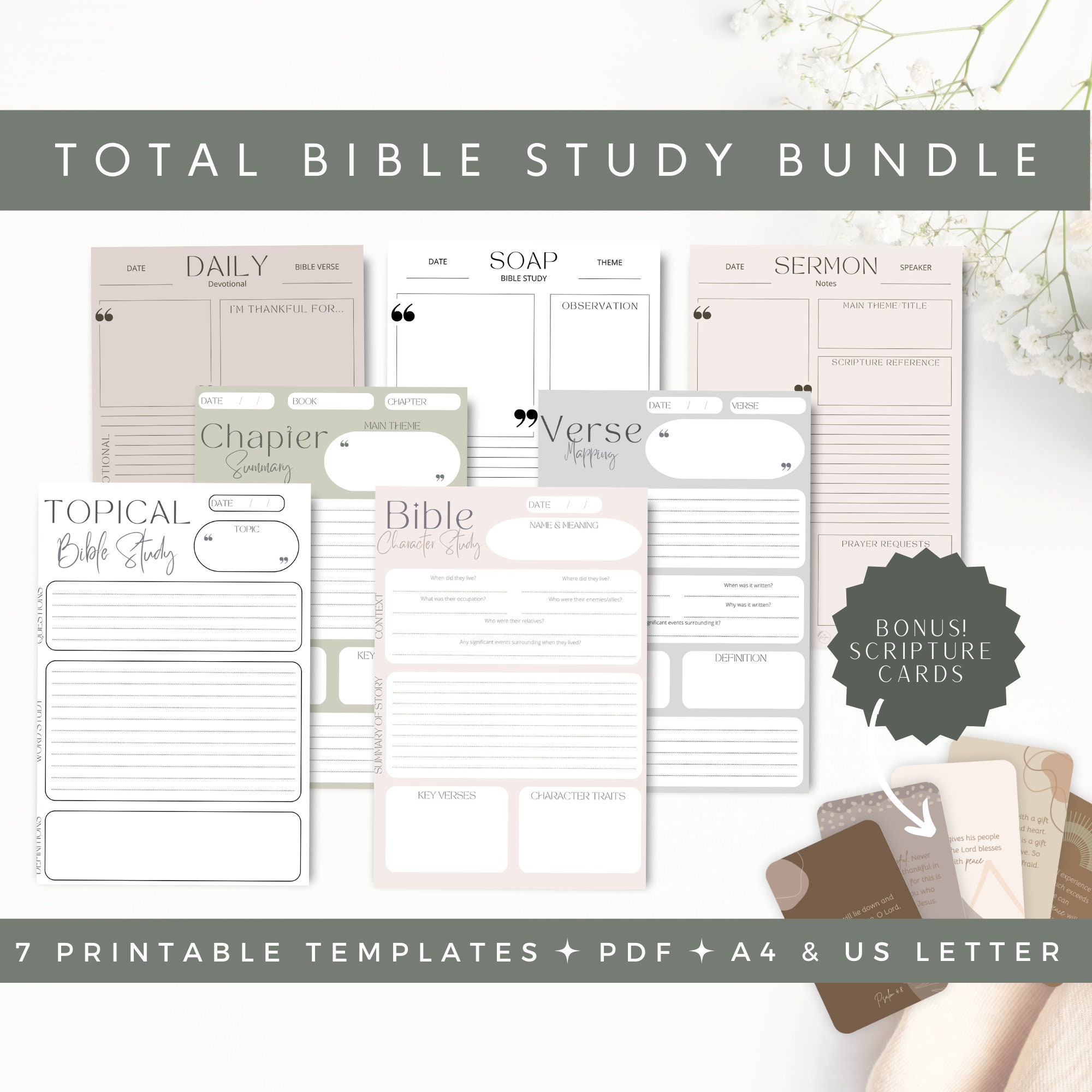 Bible Study Bundle Digital Bible Study Guide Printable Bible - Etsy
