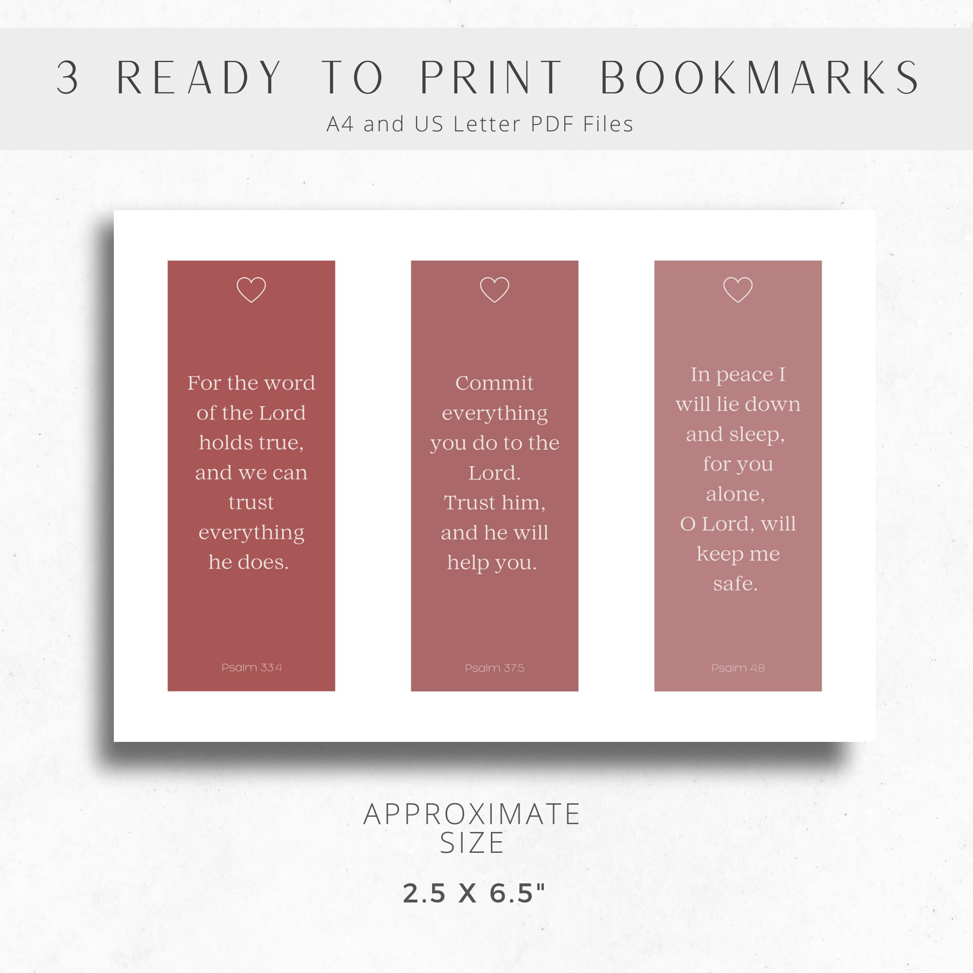 Digital Bookmarks Bible Verse Printable Scripture Bookmarks Download ...