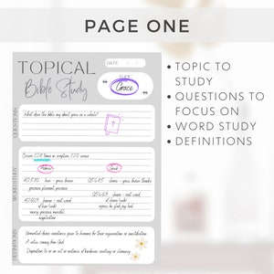 Topical Bible Study Printable Bible Subject Study Digital Template ...