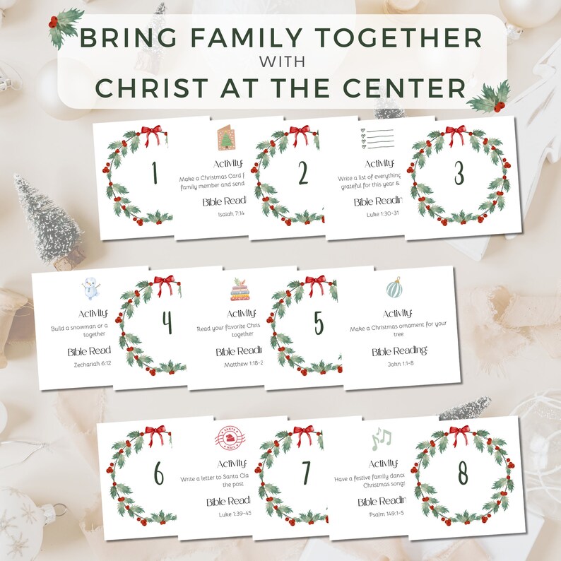 Christmas Advent Activity Card Christmas Countdown Printable Advent ...