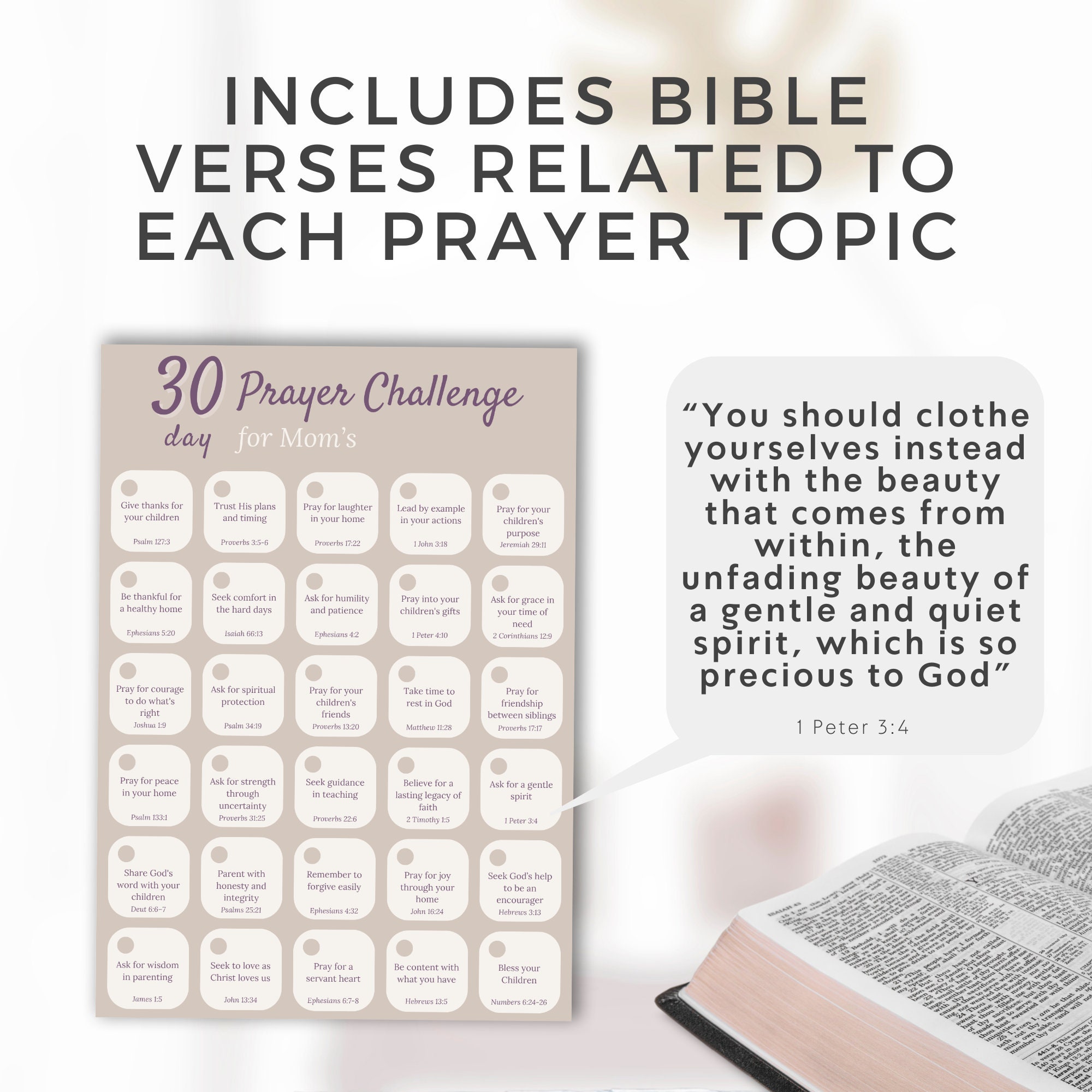 30 Day Prayer Challenge for Mom Daily Prayer Printable Christian Mama ...