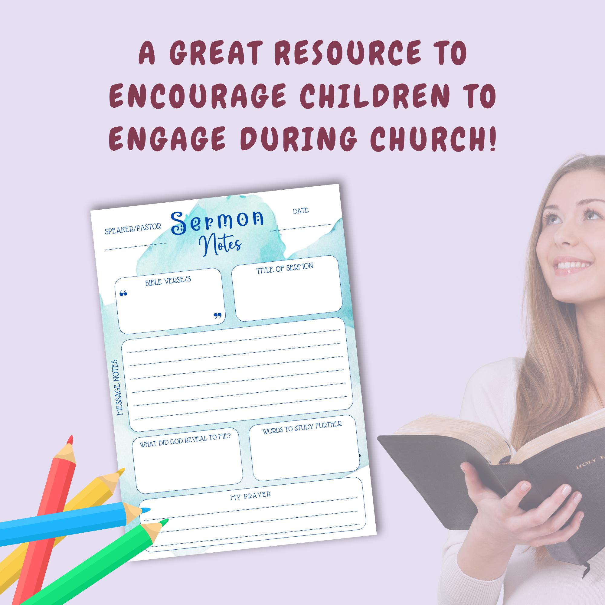 Kids Sermon Notes Template: Church Note Taking Sheet (PDF) - Etsy