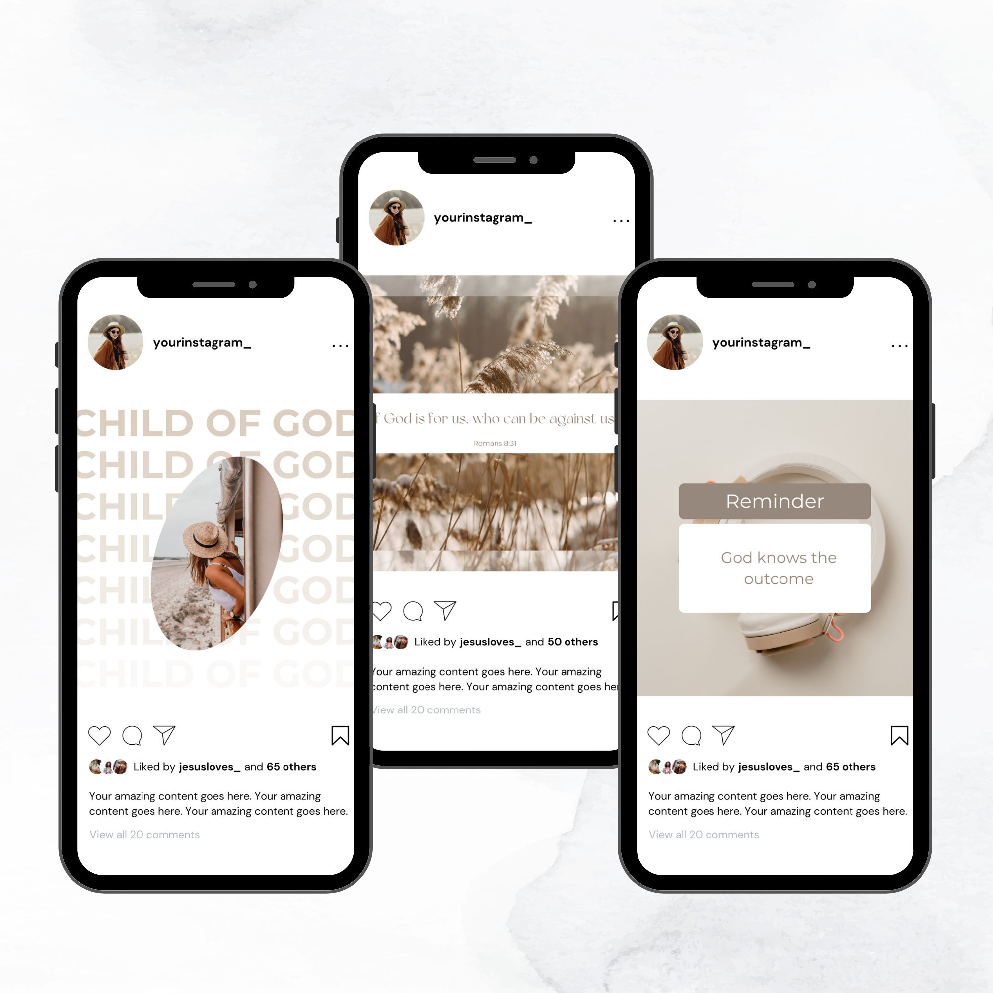 Christian Social Media Template Canva Church Instagram Post Faith Based ...