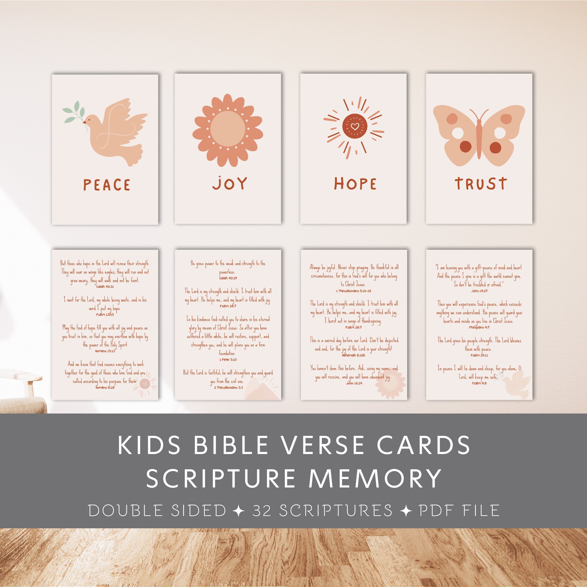Kids Scripture Cards, Printable Bible Verse, Memory Verse Cards - Etsy