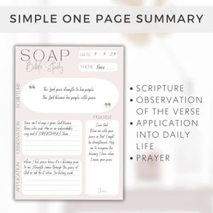 SOAP Bible Study Printable Christian SOAP Template Digital Bible Study ...