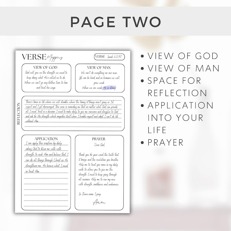 Verse Mapping Template for Bible Study Printable Scripture Study ...