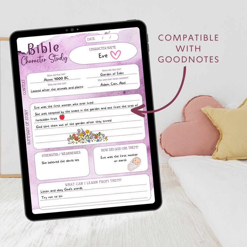 Kids Bible Study Template Bible Character Printable Sunday School ...