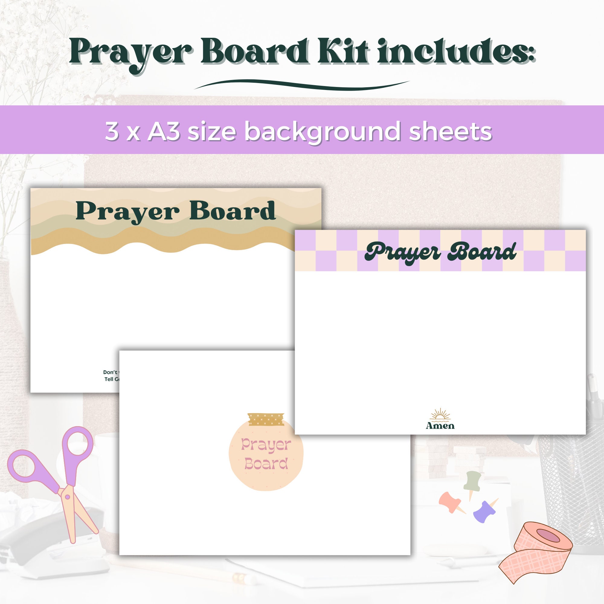 Printable Prayer Board Kit Wall Collage Christian PDF Prayer Mapping ...