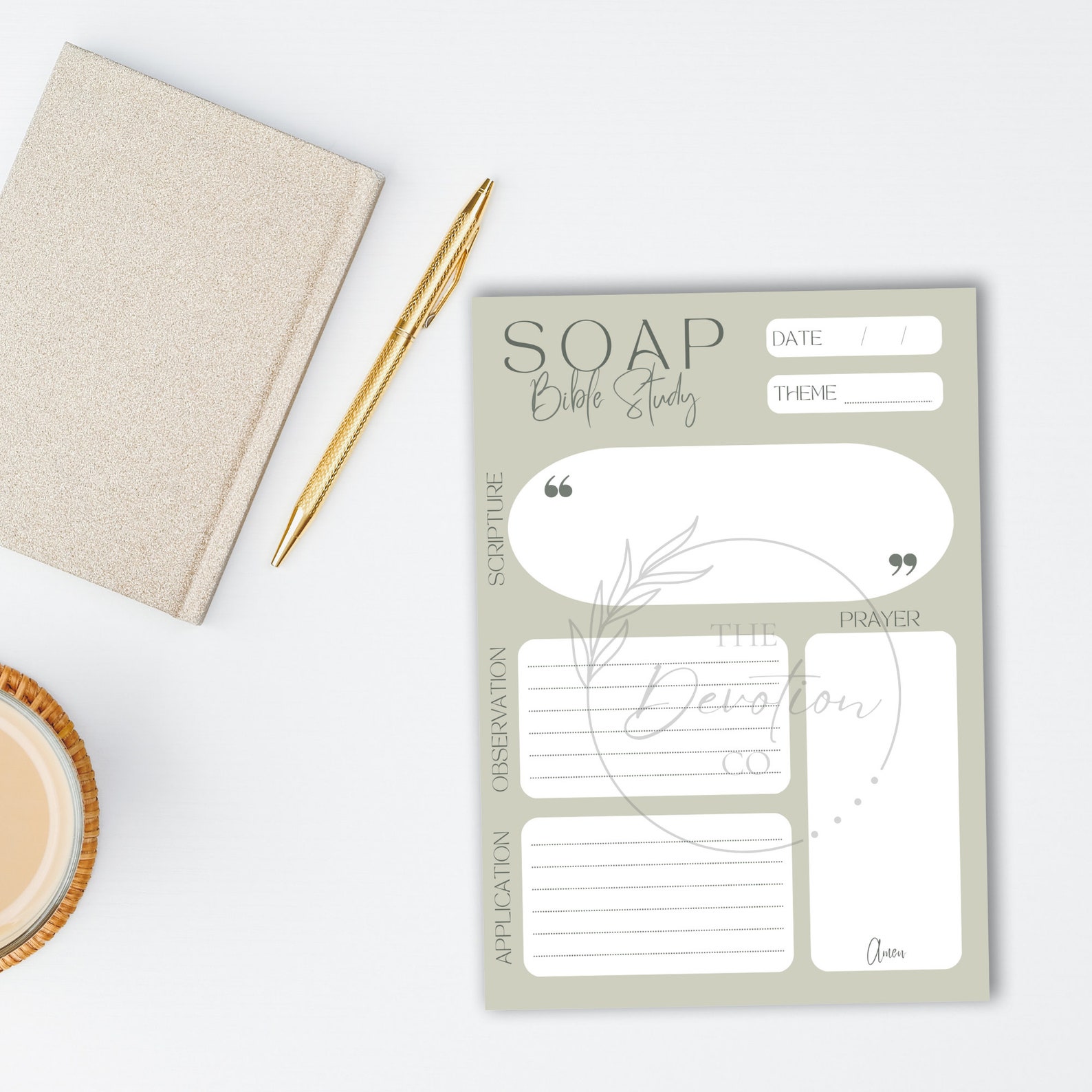 SOAP Bible Study Printable Christian SOAP Template Digital Bible Study ...