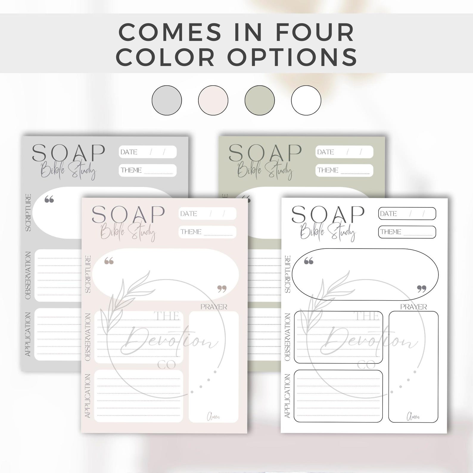 SOAP Bible Study Printable Christian SOAP Template Digital Bible Study ...