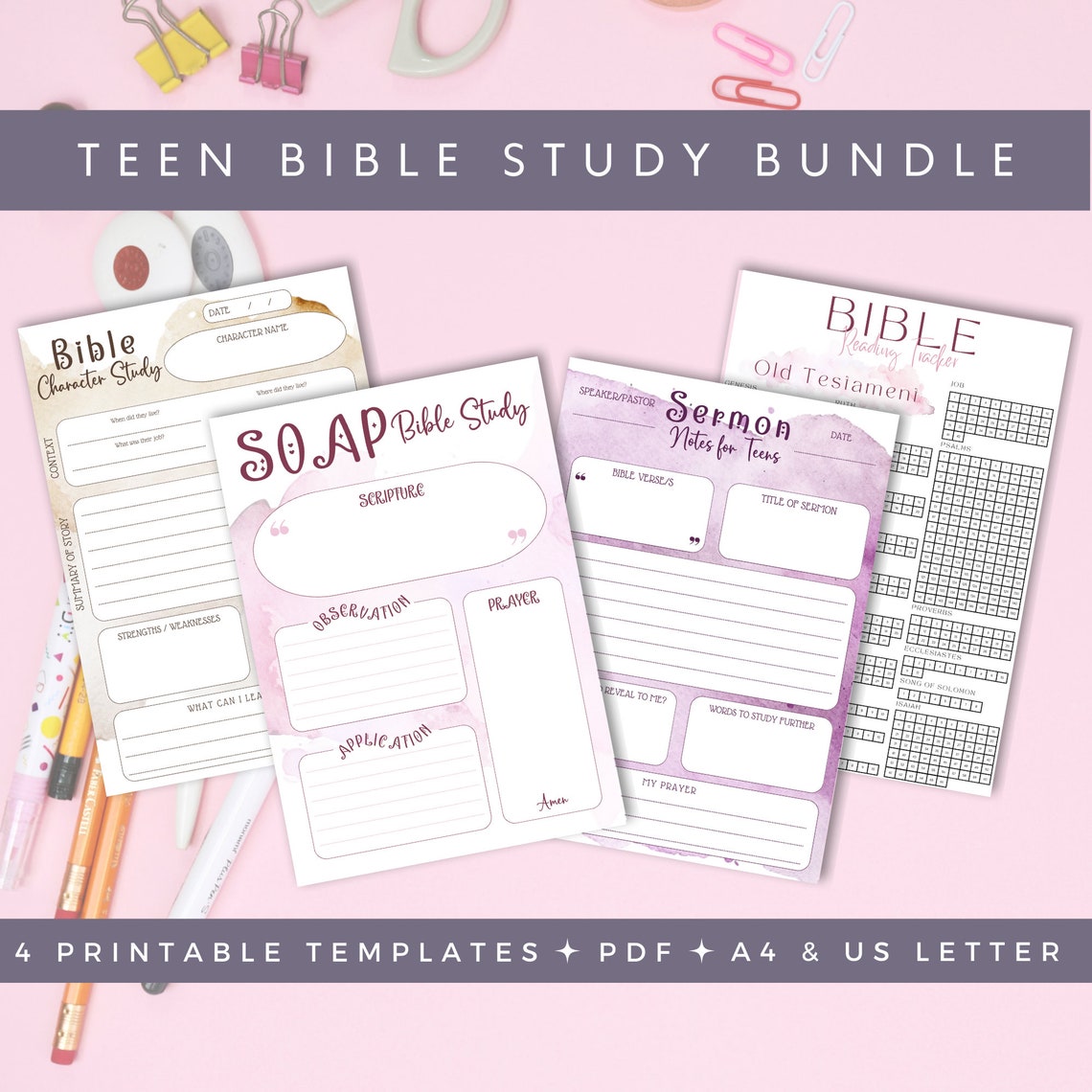 Teen Bible Study Bundle Teenagers Printable Bible Study Teens Template ...