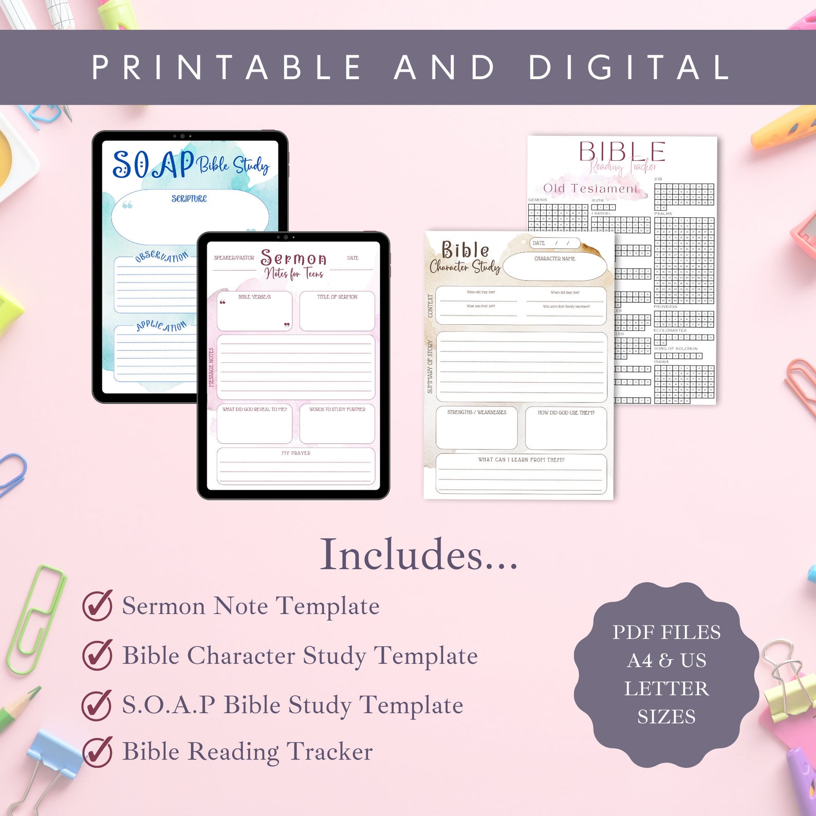 Teen Bible Study Bundle Teenagers Printable Bible Study Teens Template ...