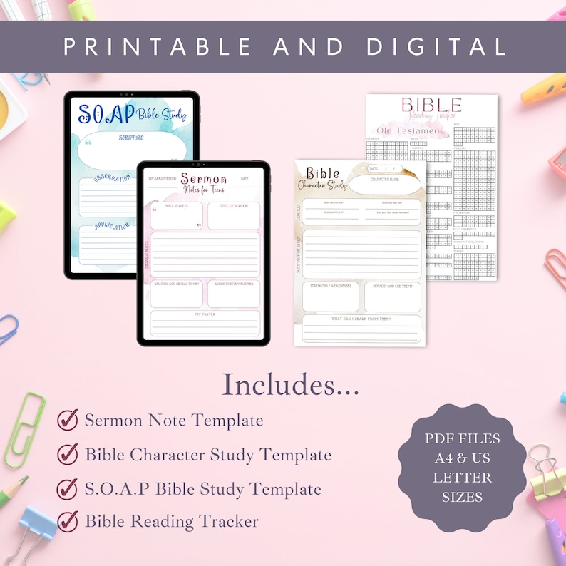 Teen Bible Study Bundle Teenagers Printable Bible Study Teens Template ...