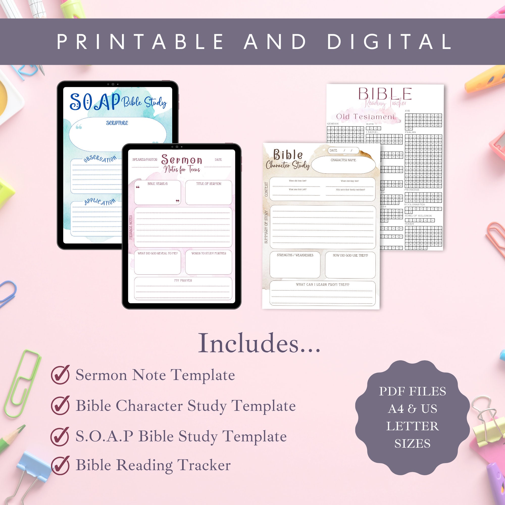 Teen Bible Study Bundle Teenagers Printable Bible Study Teens Template ...