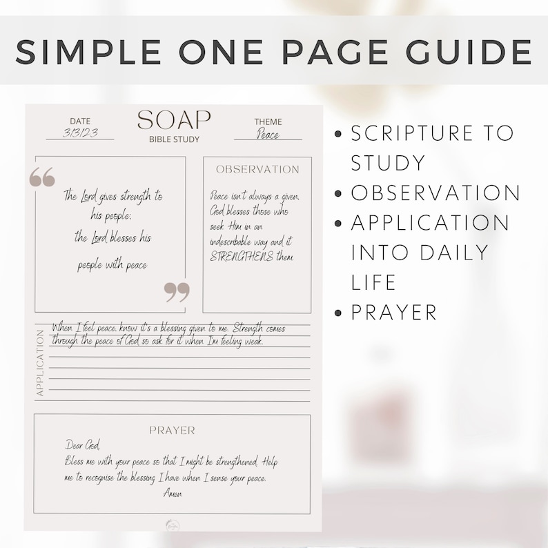 Printable SOAP Bible Study Template SOAP Study Method Bible Study ...
