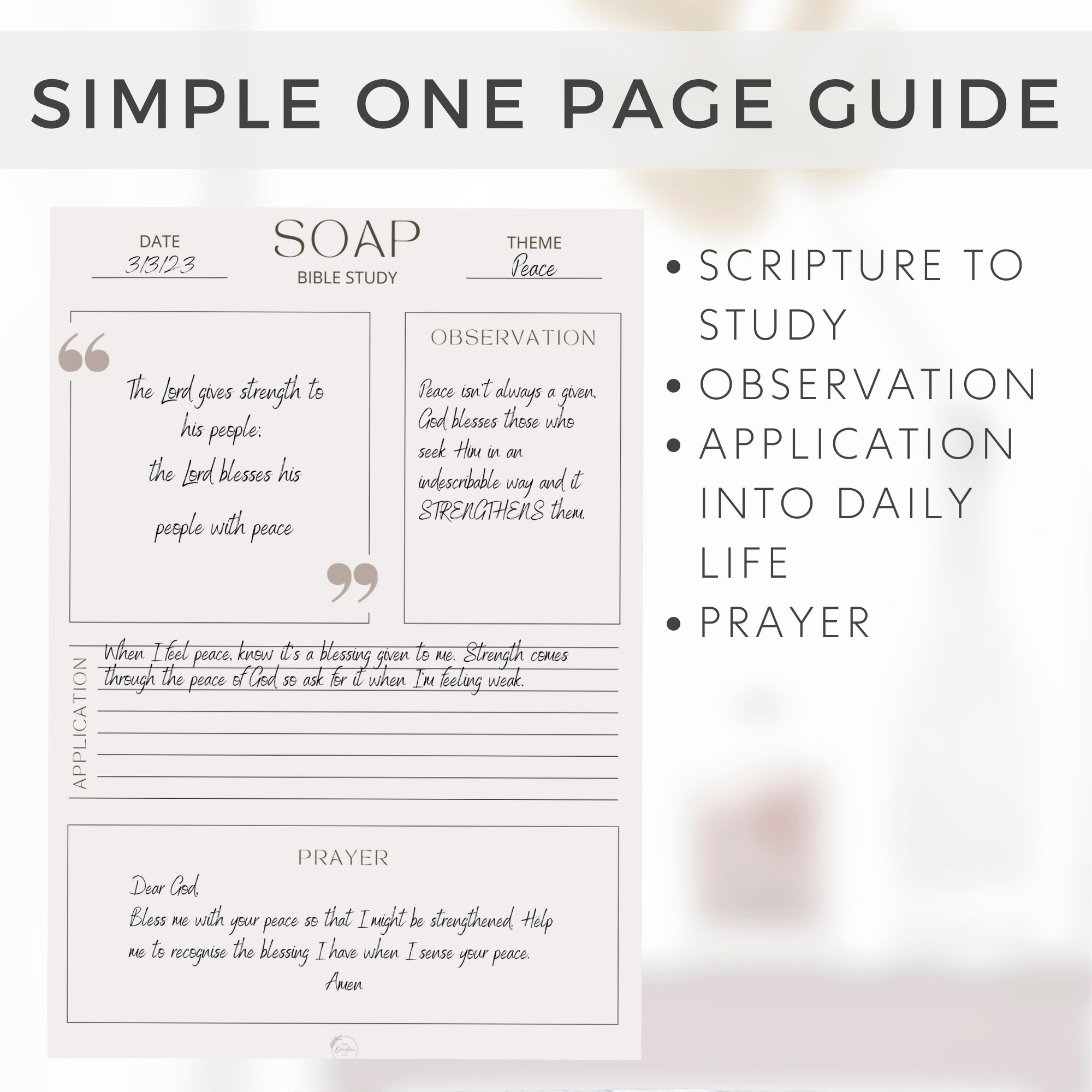 Printable SOAP Bible Study Template SOAP Study Method Bible Study ...