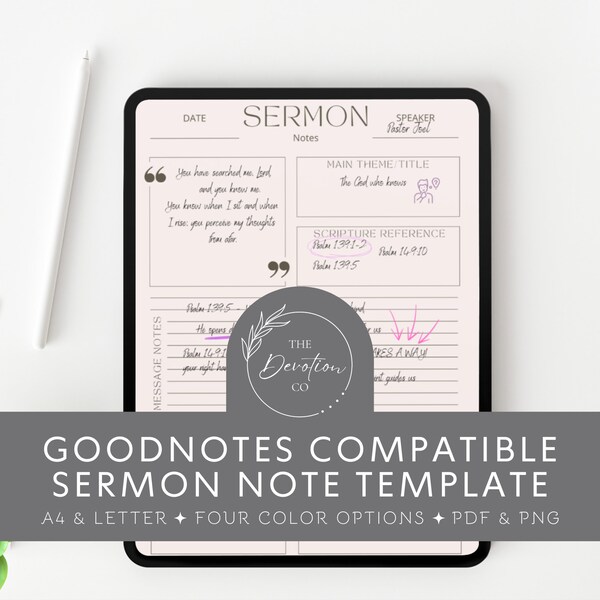 Goodnotes Sermon Template - Etsy