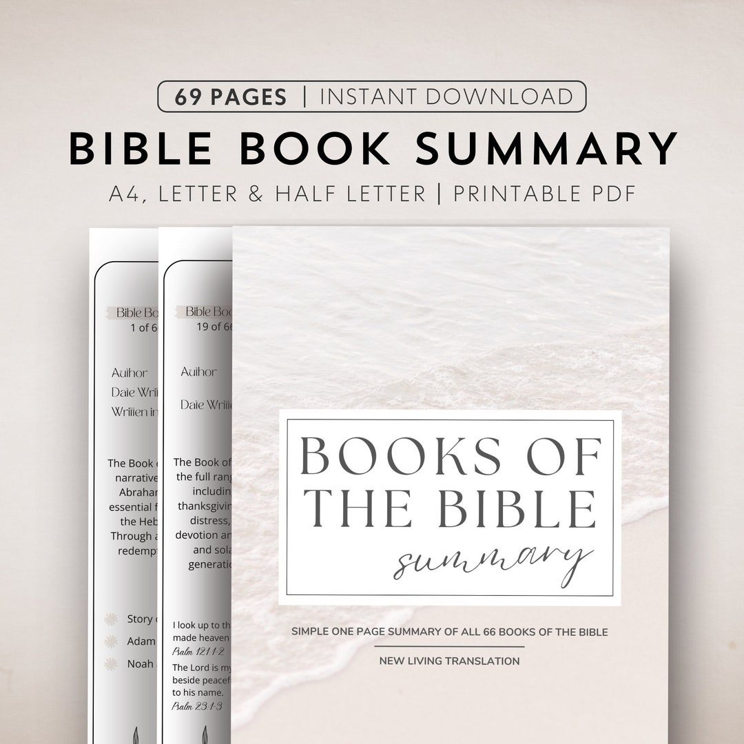 Bible Book Summary Printable Book Bible Summary Guide Bible - Etsy