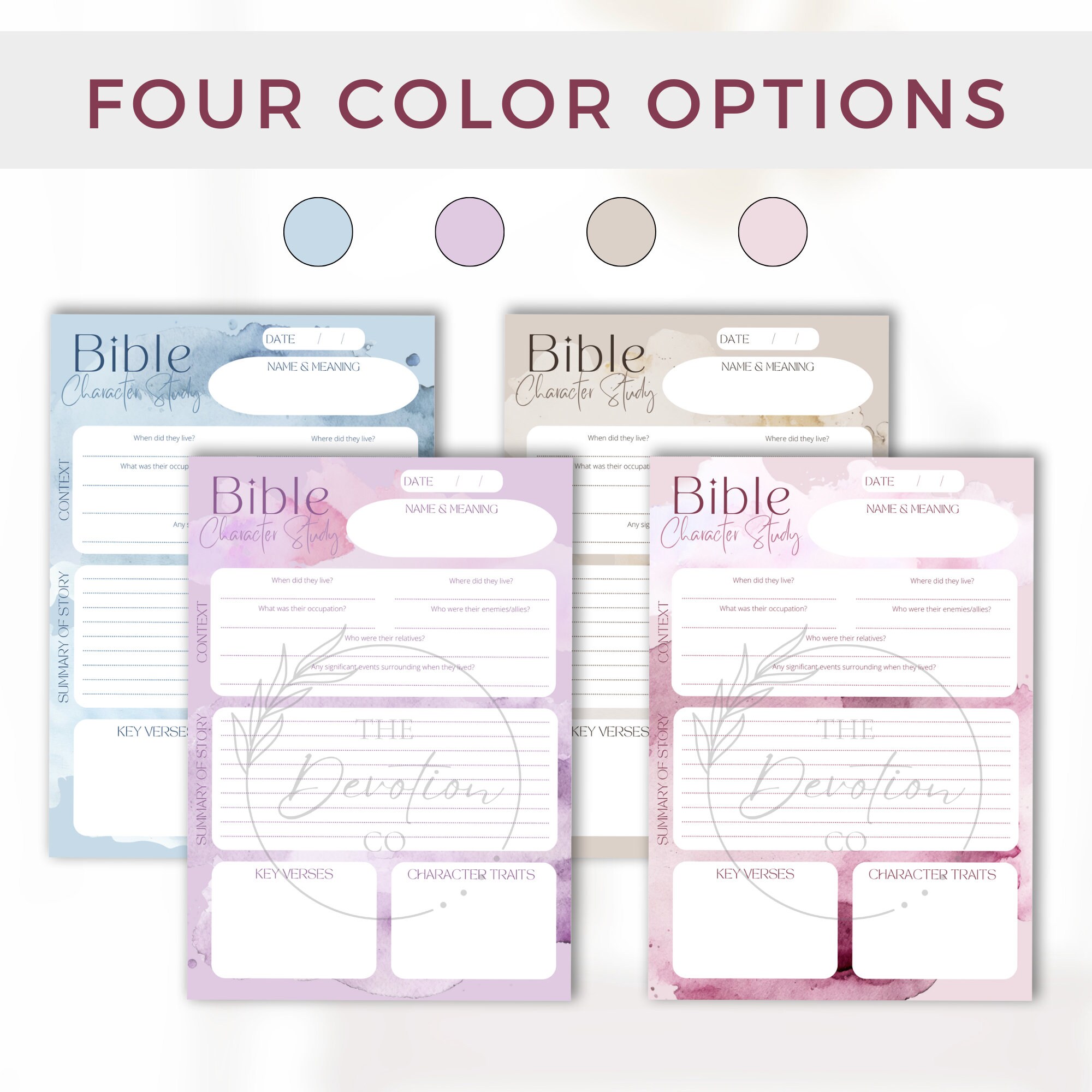 Bible Character Study Template Printable New Believer Bible Journaling ...