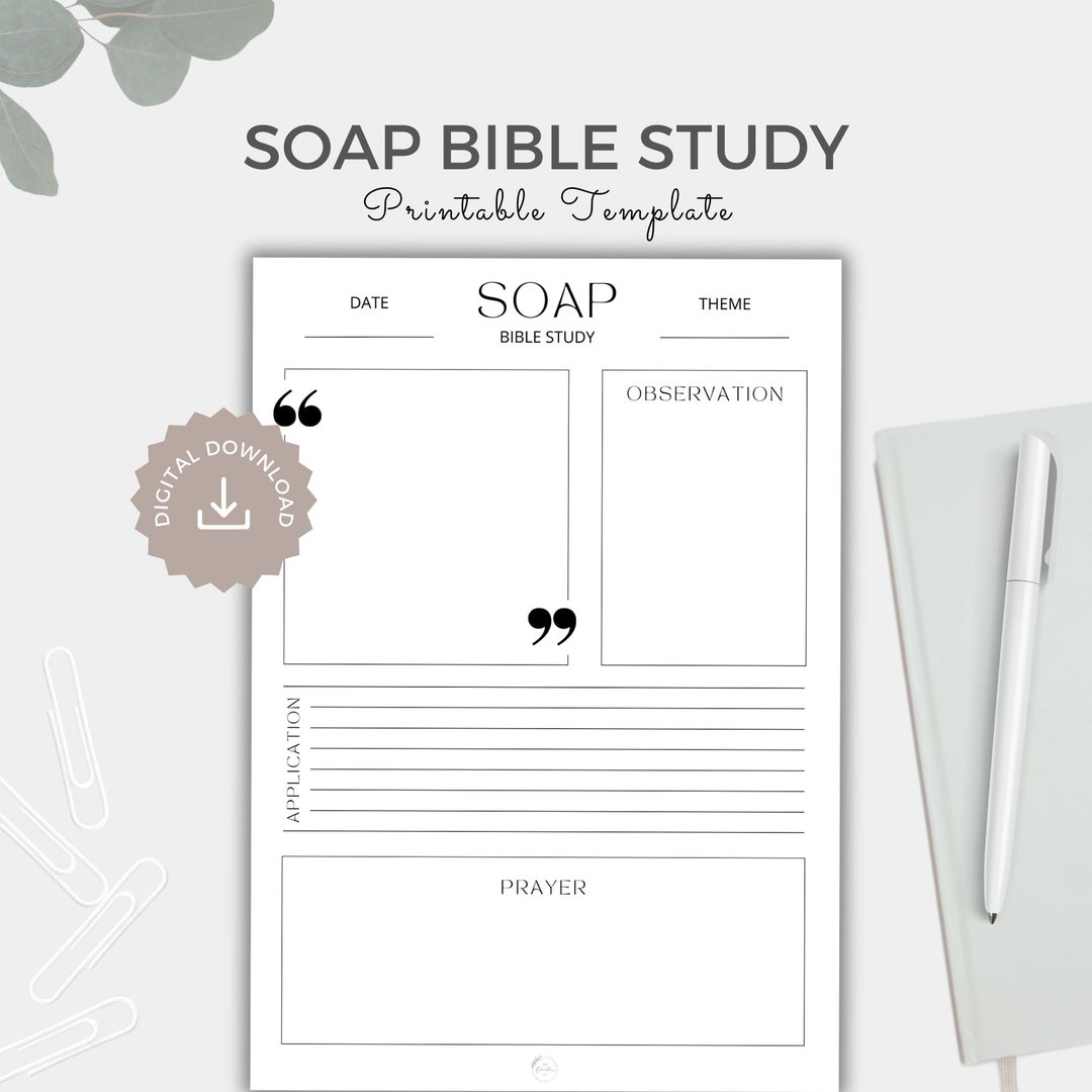 Printable SOAP Bible Study Template SOAP Study Method Bible - Etsy