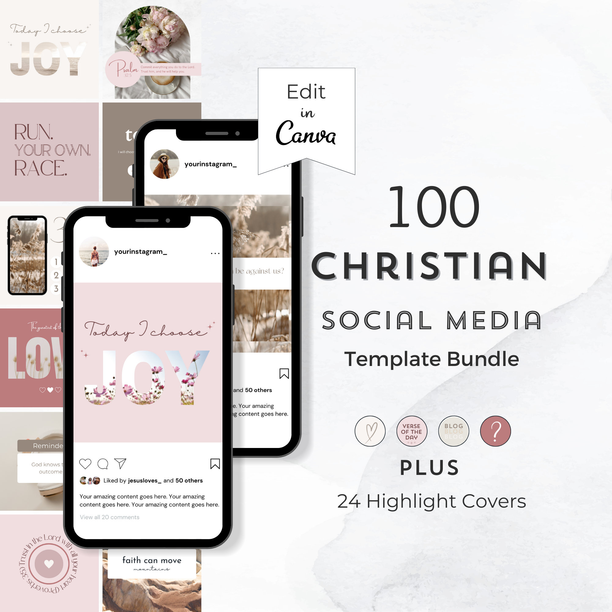 Christian Social Media Template Canva Church Instagram Post Faith Based ...
