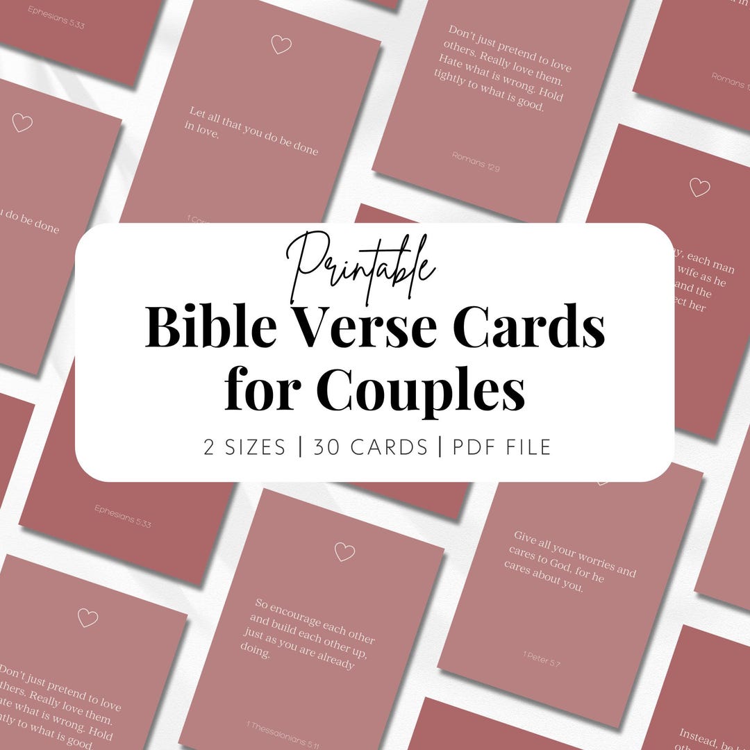 Couples Bible Verse Cards: Christian Love Scripture (digital Download ...