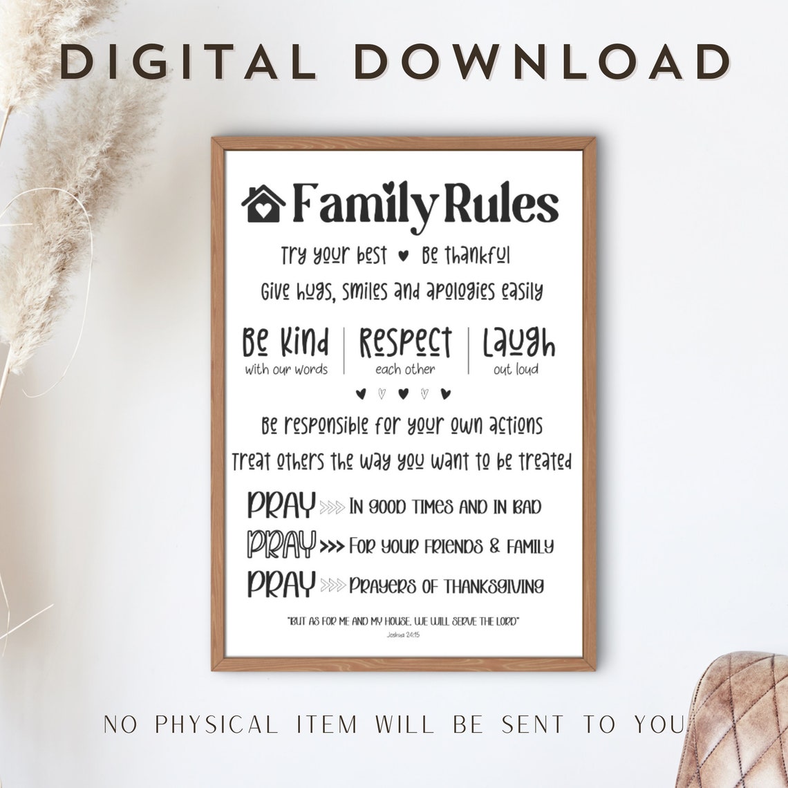 Printable Family Rules Playroom Modern Wall Art Kids Behavior Poster ...
