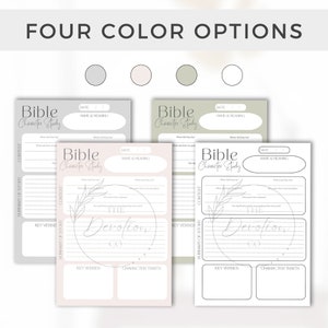 Character Bible Study Template Printable Bible Study Notes Character ...