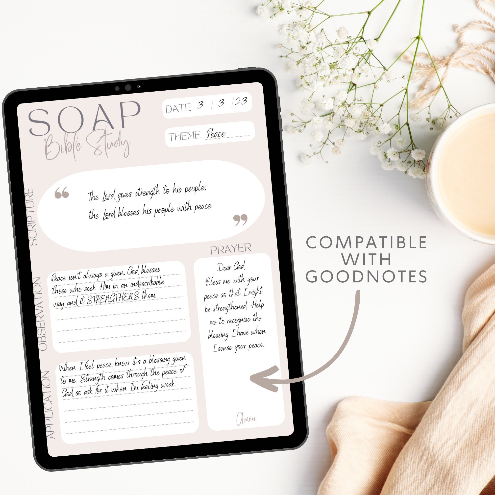 SOAP Bible Study Printable Christian SOAP Template Digital Bible Study ...