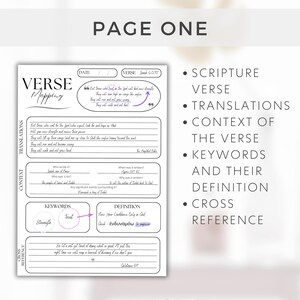 Verse Mapping Template for Bible Study Printable Scripture Study ...