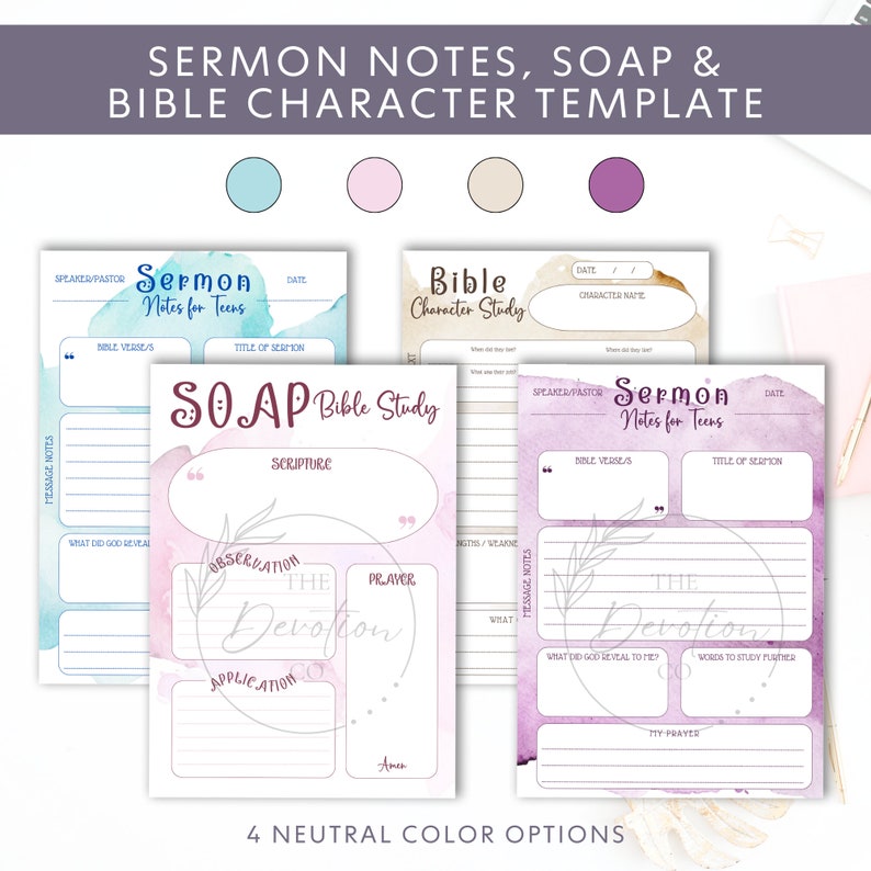 Teen Bible Study Bundle Teenagers Printable Bible Study Teens Template ...