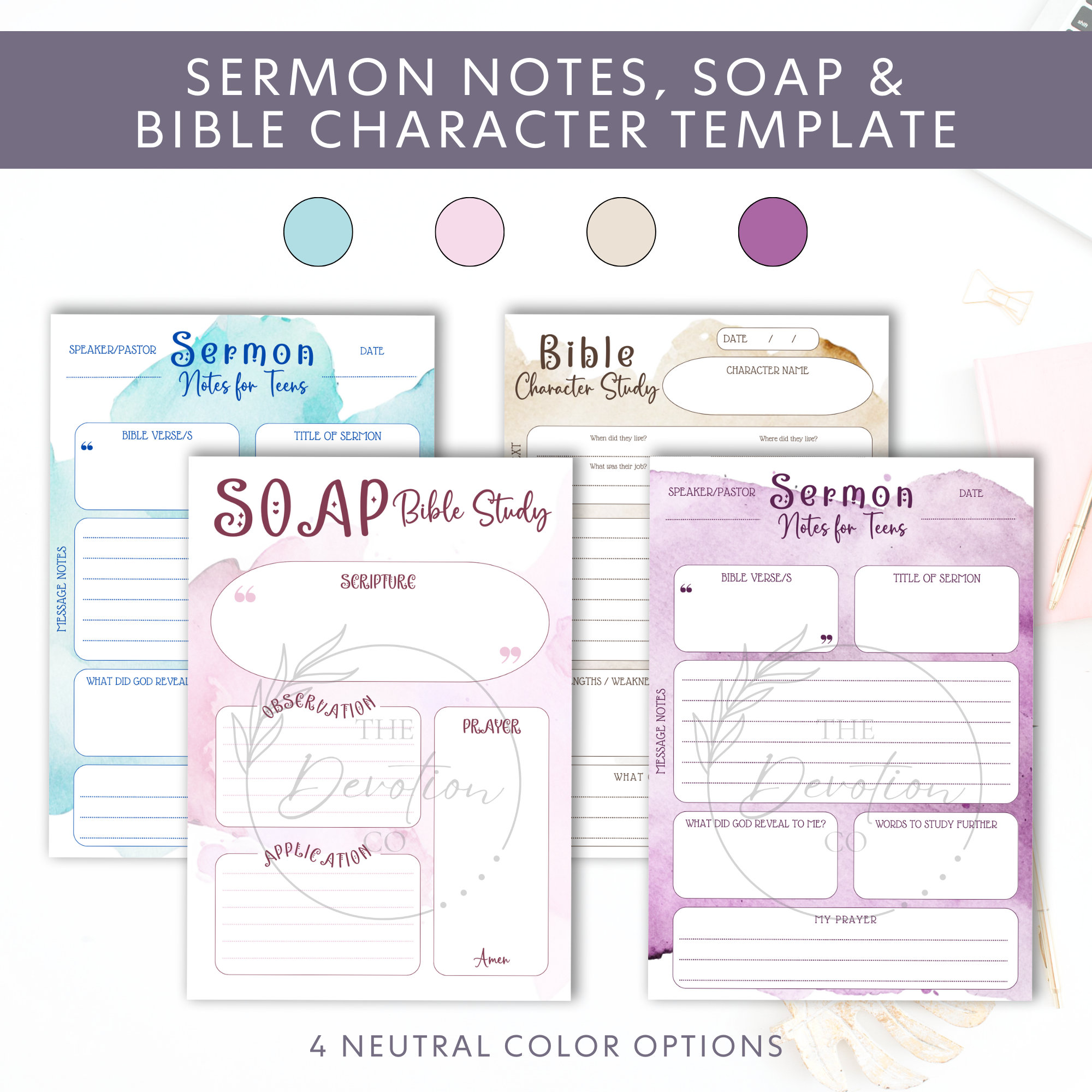 Teen Bible Study Bundle Teenagers Printable Bible Study Teens Template ...