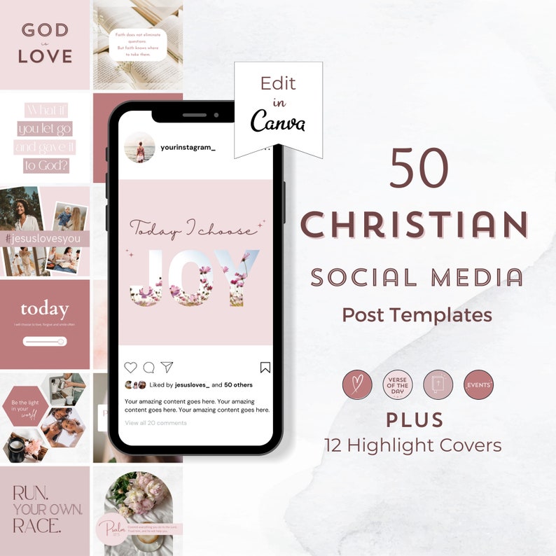 Christian Canva Instagram Post Template Editable Instagram Template ...