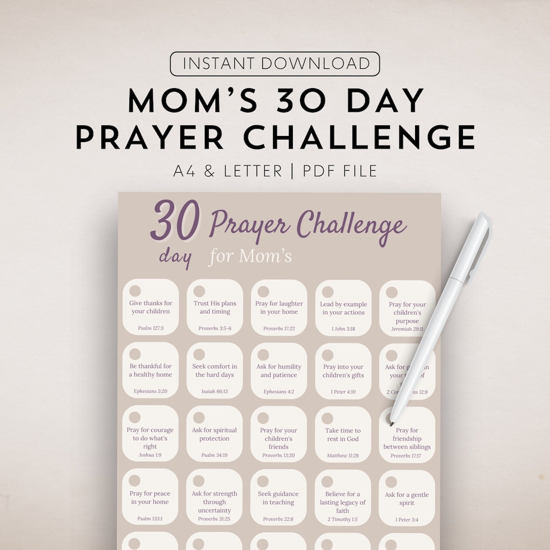 30 Day Prayer Challenge for Mom Daily Prayer Printable Christian Mama ...