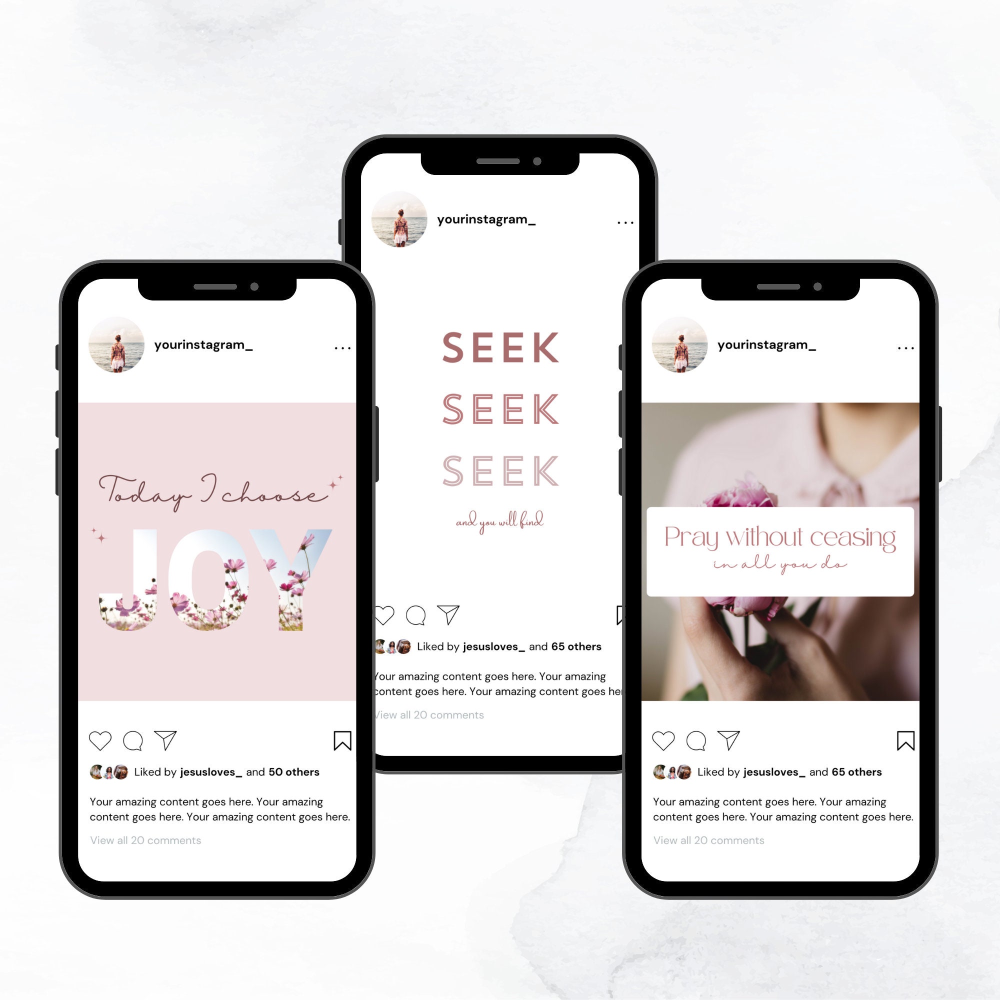Christian Girl Instagram Template for Church Social Medium Canva ...